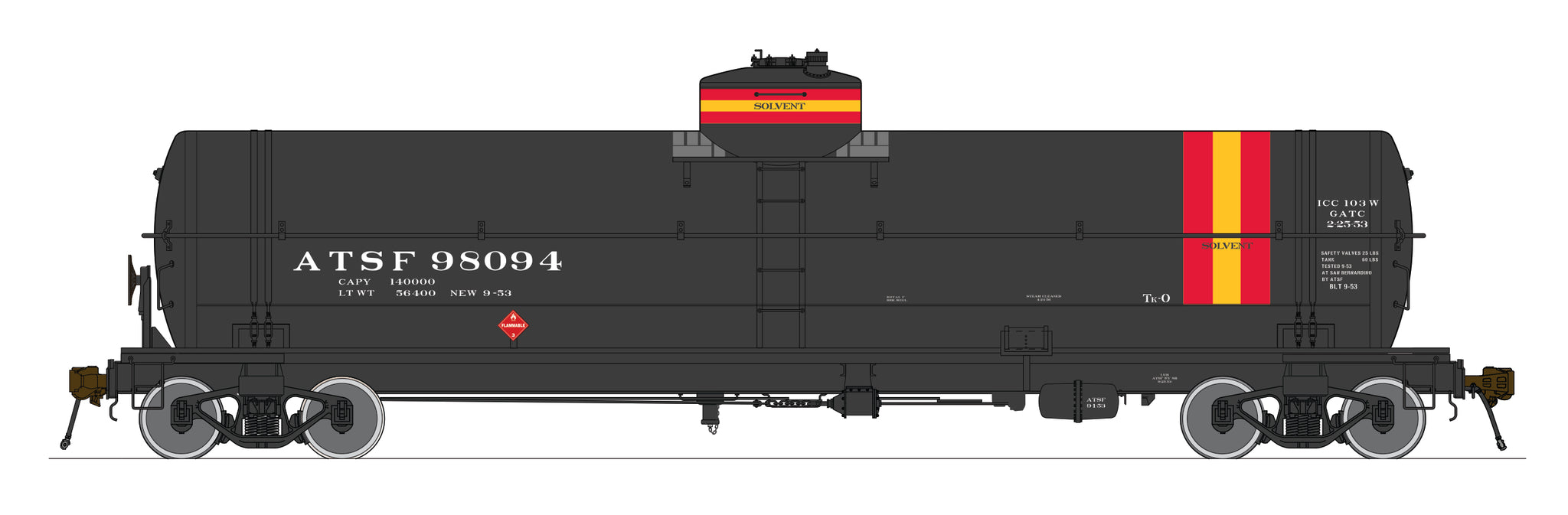 ATSF SOLVENT GATC TANK CAR 1952-1995 – Roka Models