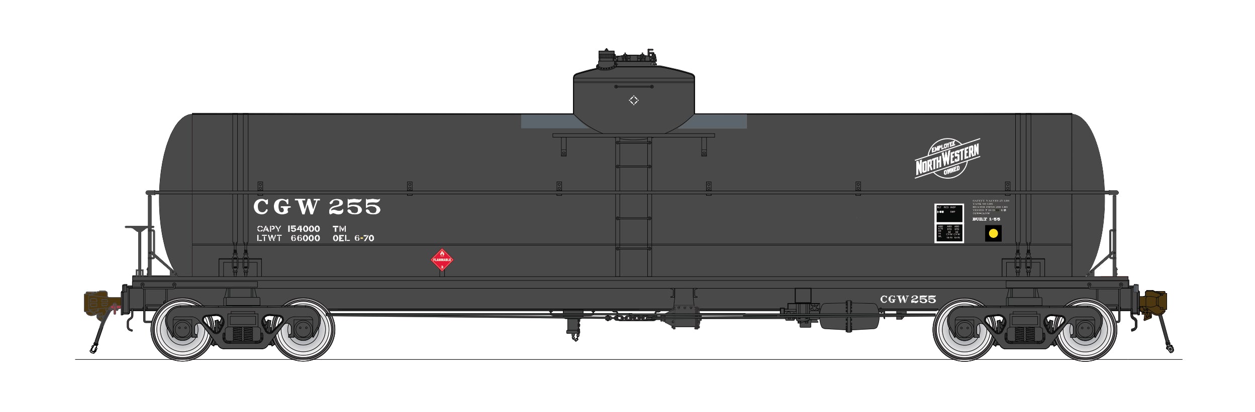 CGW/C&NW BLACK GATC TANK CAR 1968-1995 – Roka Models