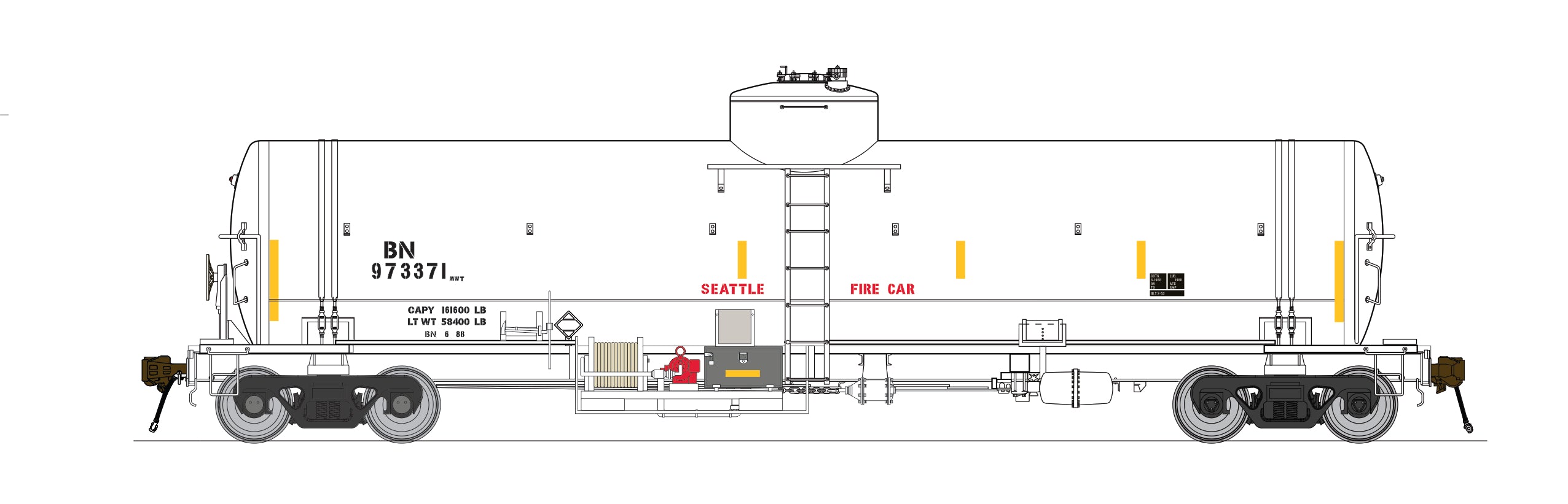BN SEATTLE FIRE GATC TANK CAR PRE-2001 – Roka Models