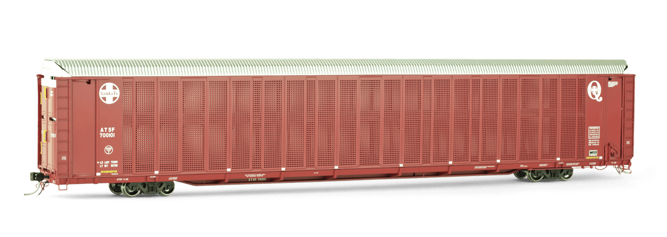 ATSF #700101 SAFE-PAK, BI-LEVEL, HIGH ROOF, CLAM SHELL END DOORS – Roka Models